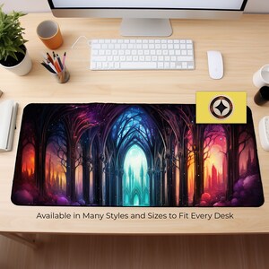 Vibrant Gothic Archway, Gothic Desk Mat Gothic Mouse Pad, Cute Desk Pad ...