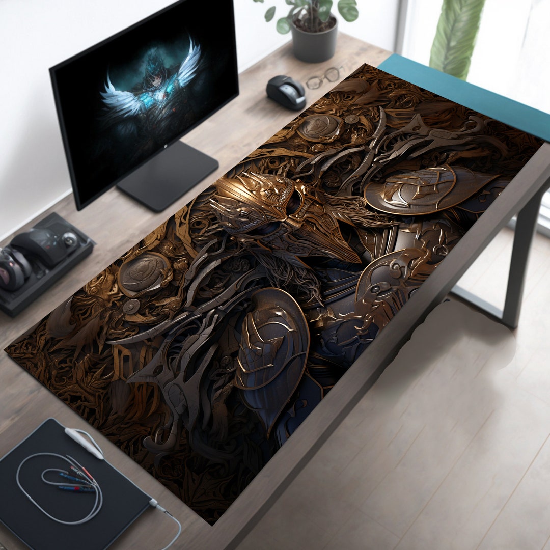 Spartan Warrior Desk Mat, Ancient World Fantasy Mousepad, Old World ...
