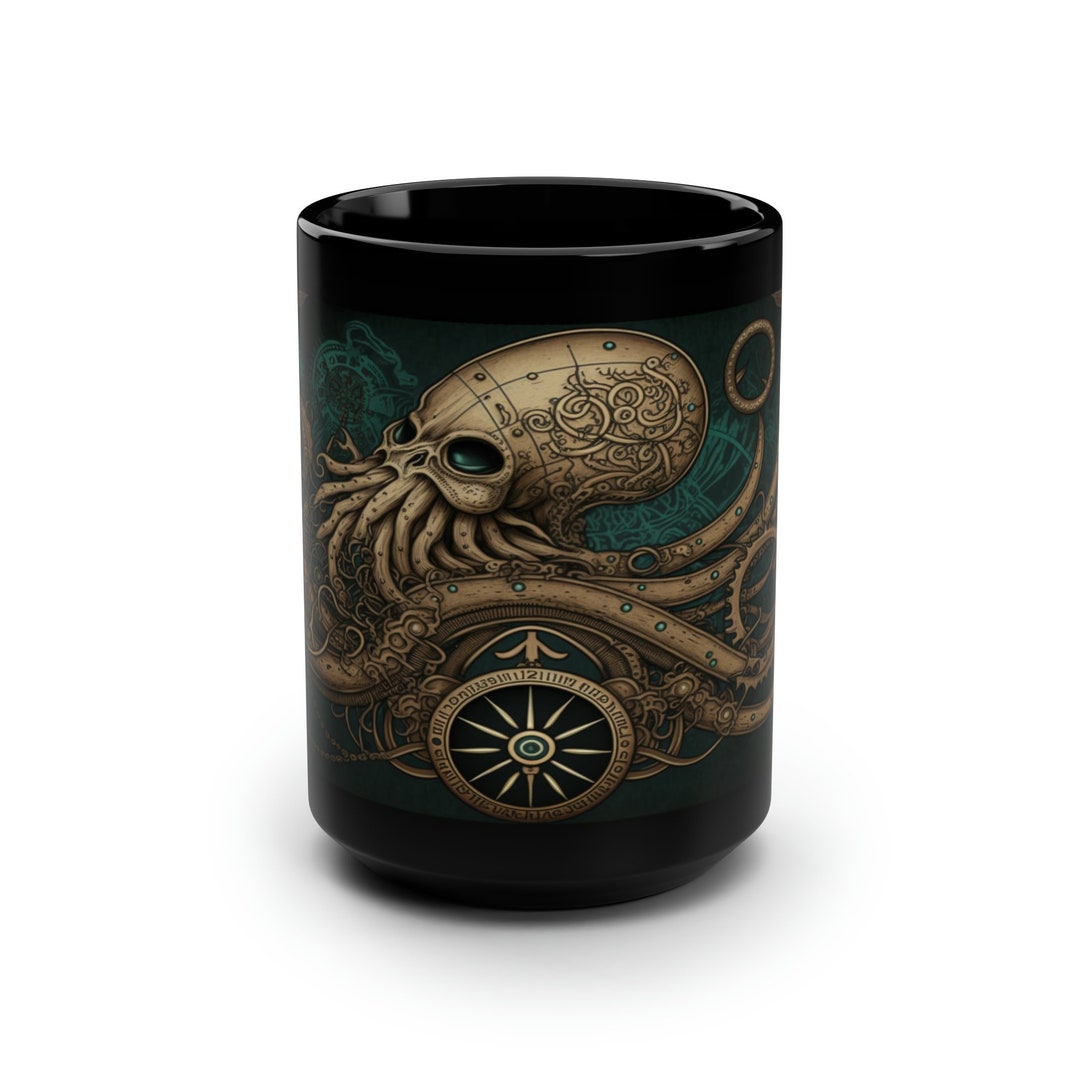 Steampunk Pirate Kraken Coffee Mug, Pirate Art Mug, Steampunk Art Mug ...