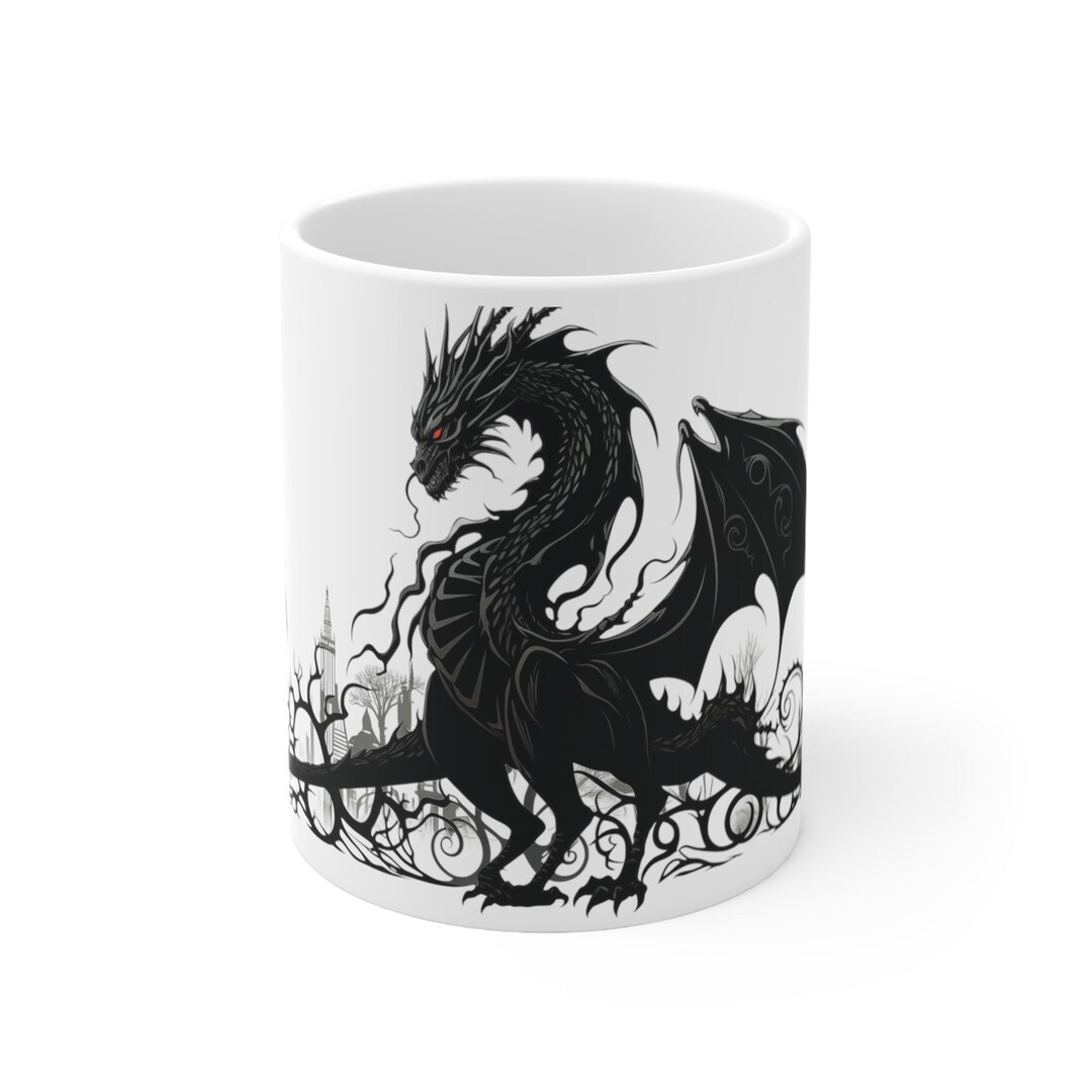 Gothic Dragon Mug, Goth Dragon Coffee Cup, Goth Mug, Dragon Coffee Cup ...