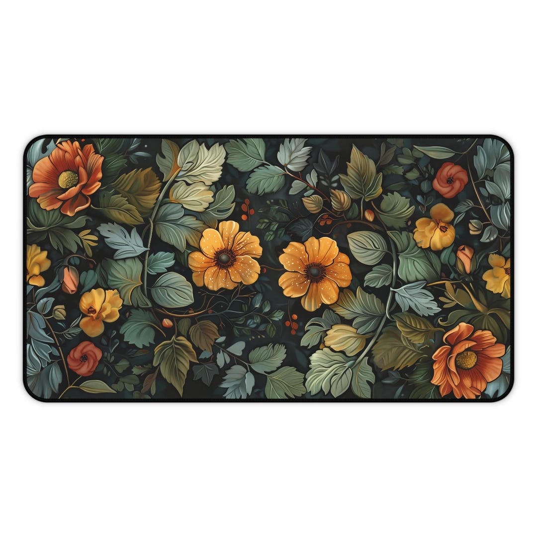 Old World Style Flowers Counter Top Mat - Coffee Bar Mat - Cute Counter ...