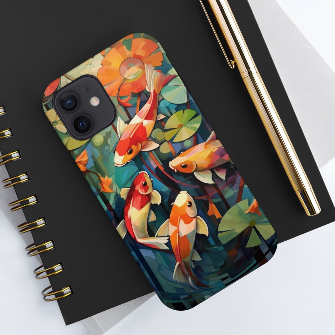 Koi Fish Pond iPhone Tough Case, Picasso Cubism Style Art, Protective ...
