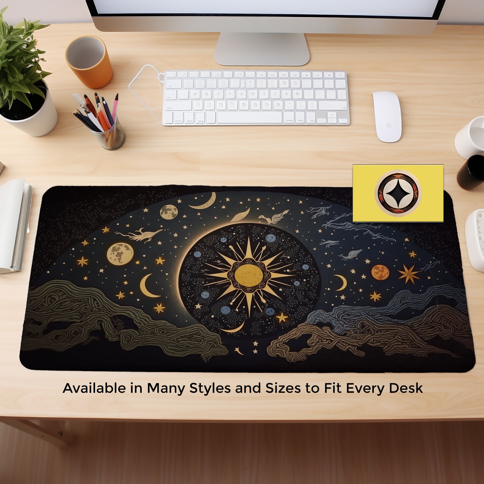 Gothic Mousepad, Gothic Starburst Gaming Mousepad XL Goth Desk Mat XXL ...