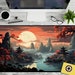 Japanese Sunset Desk Mat, Japan Gaming Setup, Large Game Table Decor ...