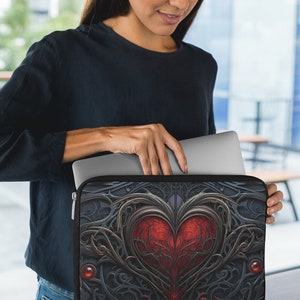 Gothic Heart Laptop Sleeve, Goth iPad Sleeve, Gothic Tablet Case, Goth ...