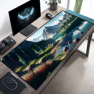 Lovely Mountains Desk Mat Cute, XL Mouse Pad, Large Desk Mat Pad ...