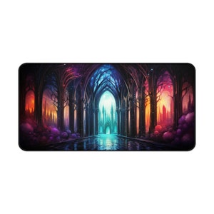 Vibrant Gothic Archway, Gothic Desk Mat Gothic Mouse Pad, Cute Desk Pad ...