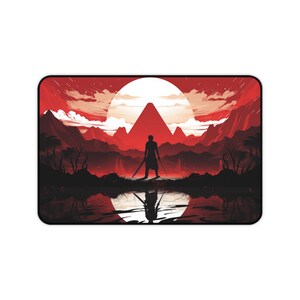Fantasy Pyramid Warrior Red Gaming Desk Mat, Fantasy Deskmat XL, Gaming ...