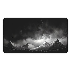Black Desk Mat, Mountain Desk Mat, Aesthetic Desk Mat, Cute Desk Decor ...