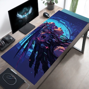 Cyberpunk Gamer Desk Mat, Gaming Mousepad XL, Game Table Decor ...