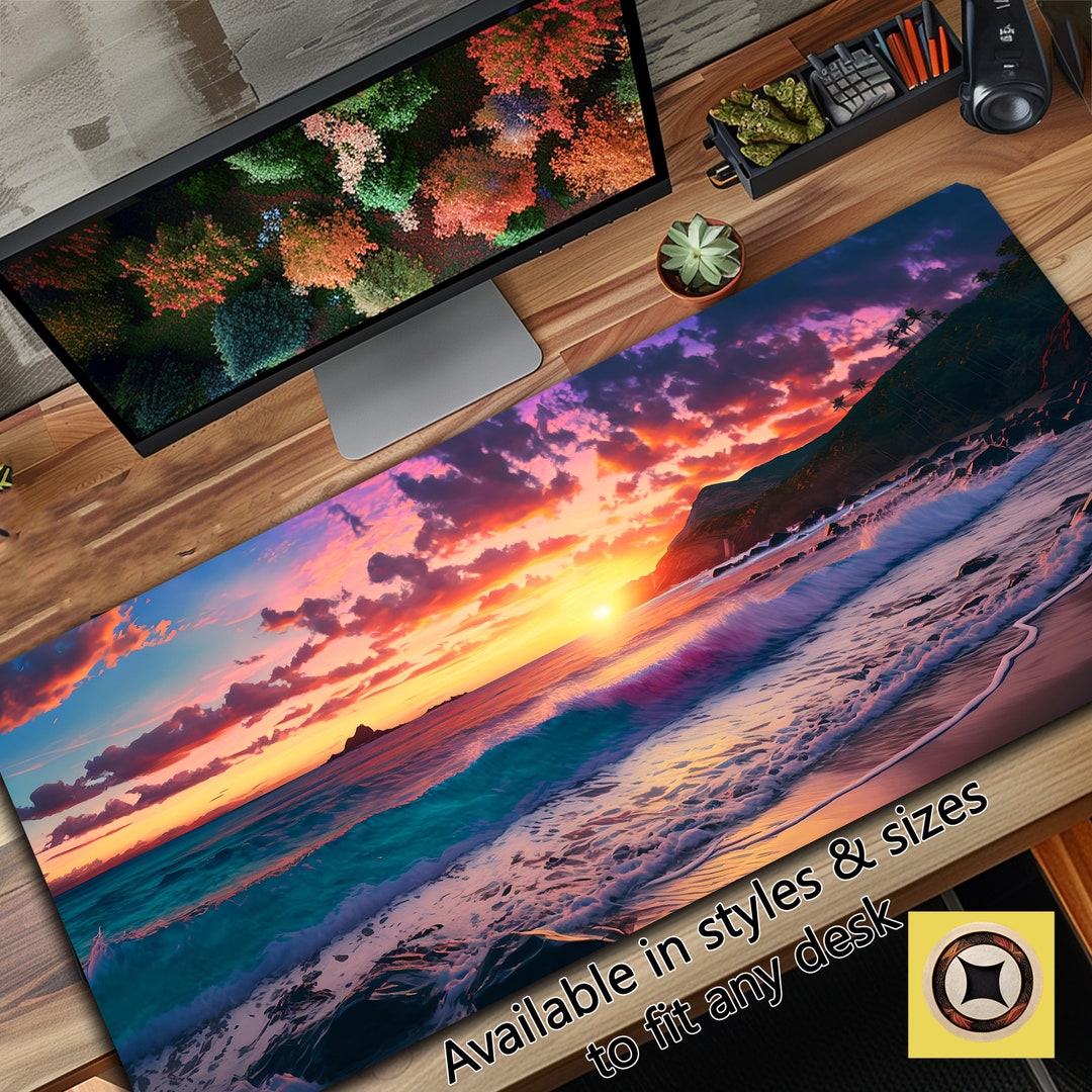 Island Paradise Sunset Aesthetic Desk Mat Beach Home Decor Coastal ...