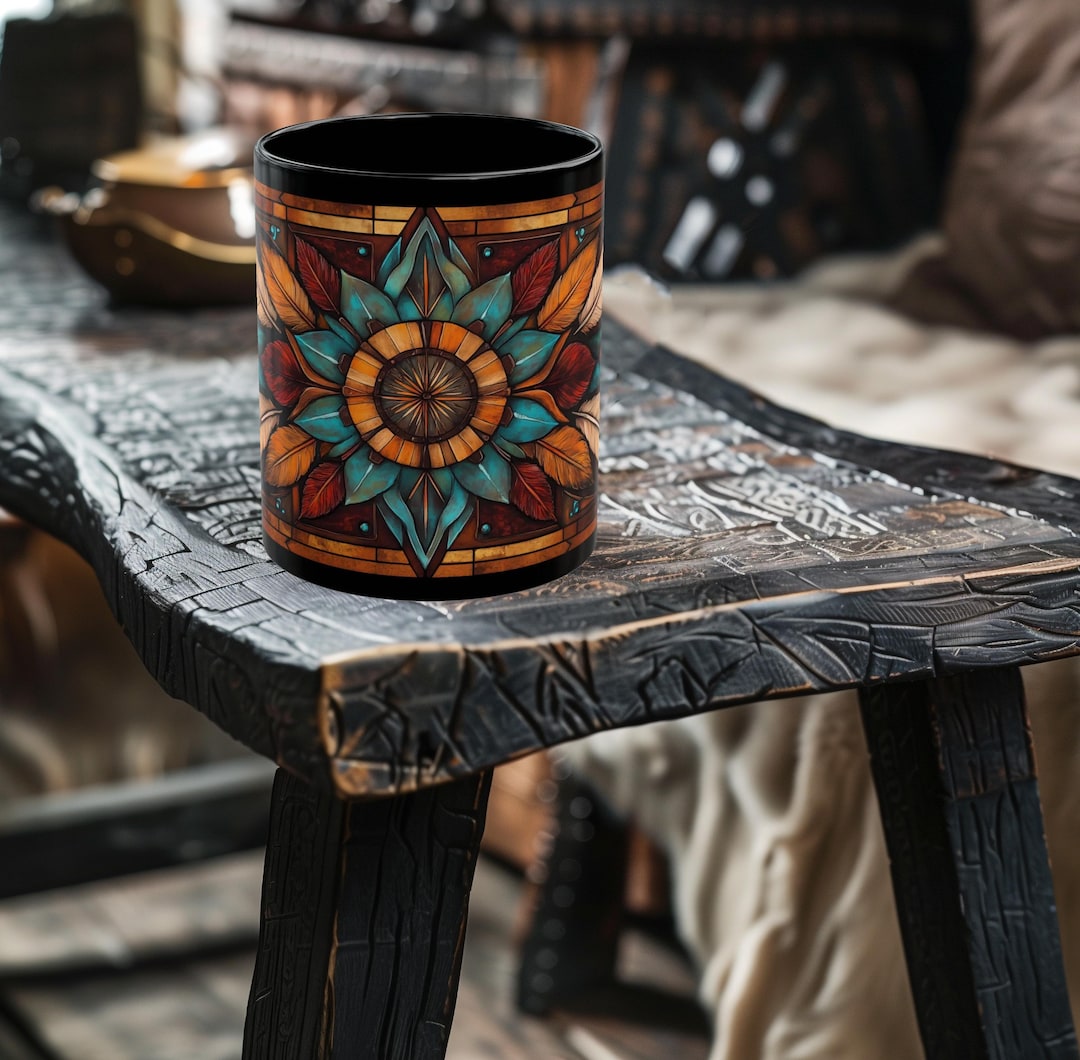 Native American Indian Inspired Tribal Geometric Pattern Mug - Tribal ...