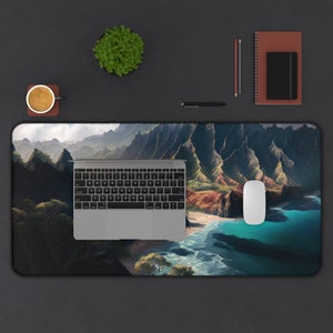 Hawaiian Beauty Desk Mat Cute, Hawaii XL Mouse Pad, Large Desk Mat Pad ...