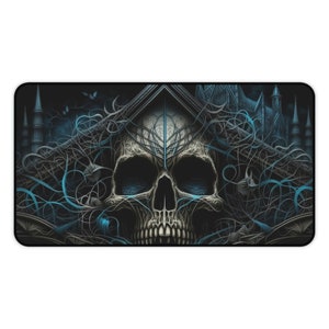 Gothic Skull Horror Playmat, Large Gaming Desk, Dark Fantasy Desk, Goth ...