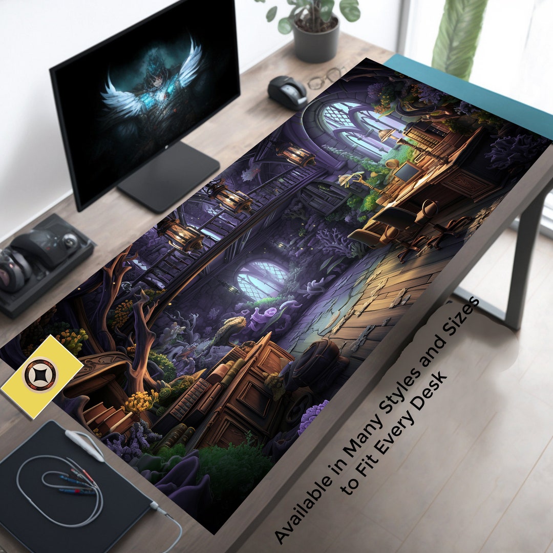 Witches Purple Aesthetic Office Desk Decor, Cute Witchy Desk Mat ...