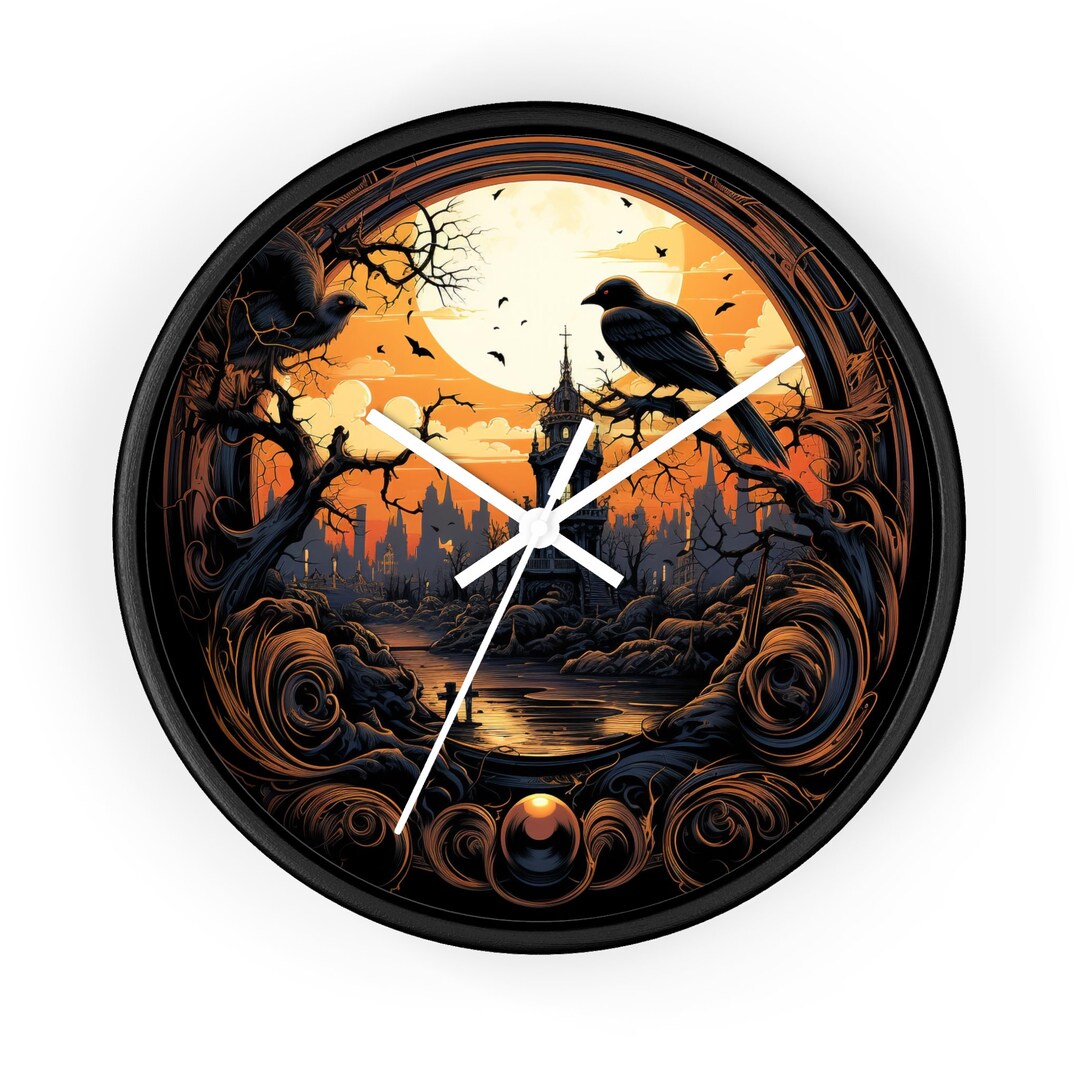 Gothic Raven Art Wall Clock, Unique Home Decor, Edgar Allan Poe ...