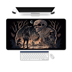 Black Death Skeleton Art Deskmat Skeleton Desk Mat Horror Mousepad XL ...