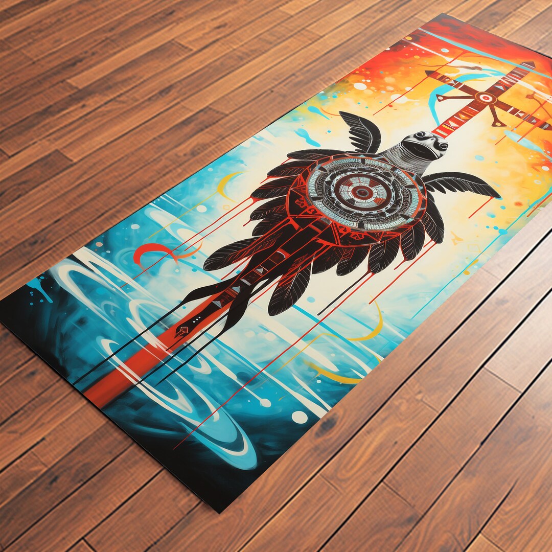 Turtle Spirit Animal Yoga Mat, Gym Mat, Meditation Mat, Fantasy Yoga ...