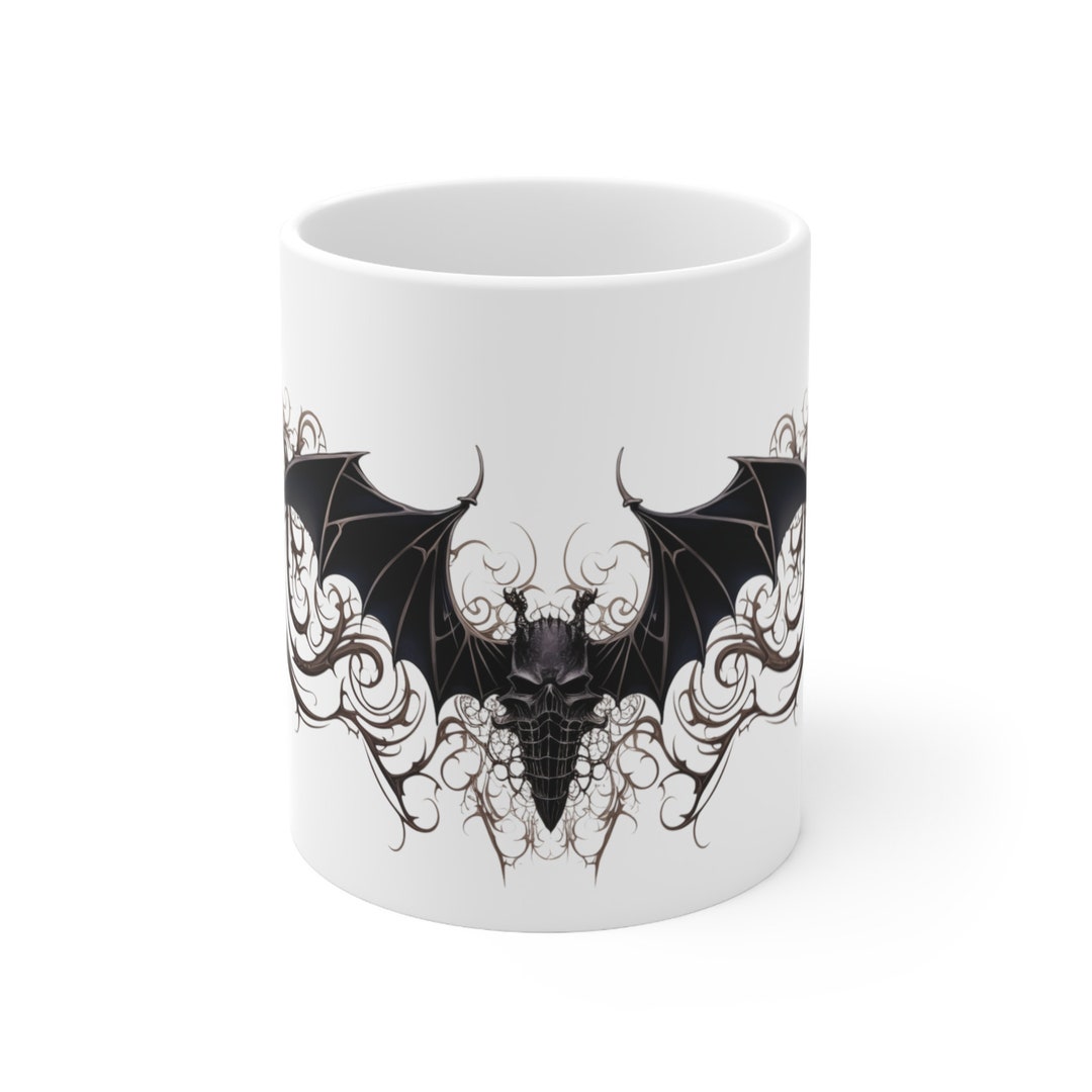 Gothic Bat Mug, Goth Bat Coffee Cup, Goth Mug, Bat Coffee Cup, 11oz ...