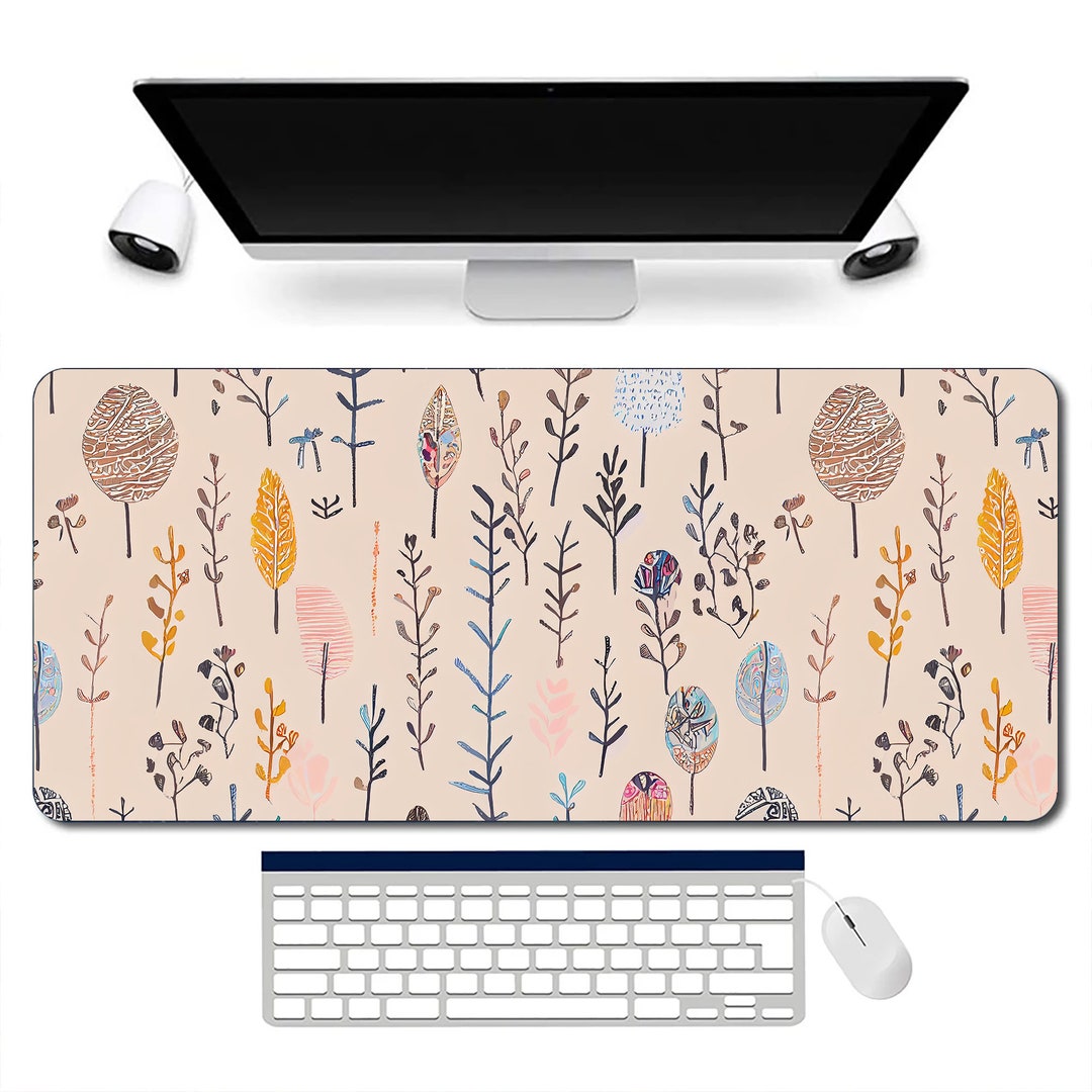 Cute Minimalist Desk Mat Boho Nature Mouse Pad Oversized Desk Pad Cute ...
