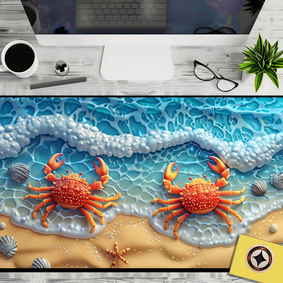 Kawaii Crabs Desk Mat, Kawaii Desk Pad, Cute Crabs Mousepad, Kawaii ...