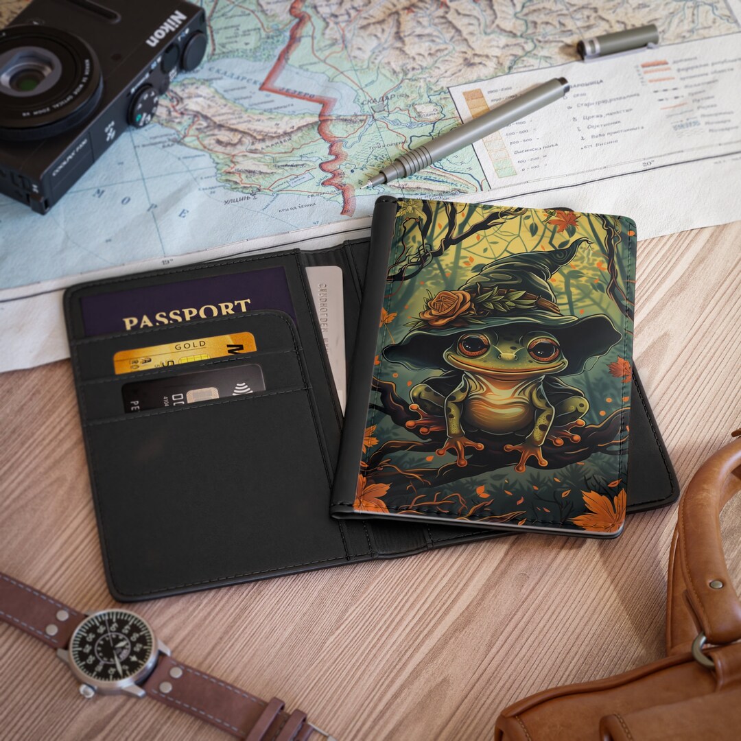 Witch Frog Passport Cover, Witchy Passport Wallet, Passport Case, Dark ...