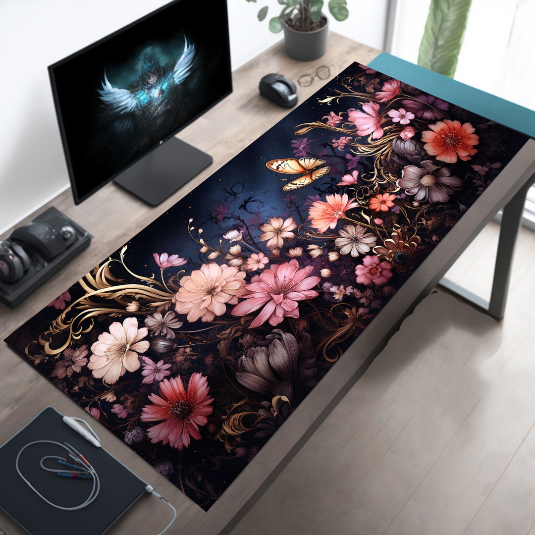 Floral Desk Mat, Lofi Desk Mat, Kawaii Desk Mat, Cute Desk Mat ...