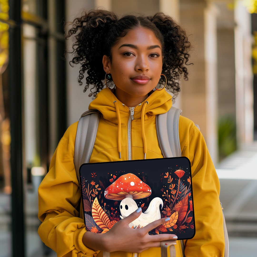 Kawaii Cute Mushroom and Ghost Laptop Bag, Kawaii Tablet Accessory ...