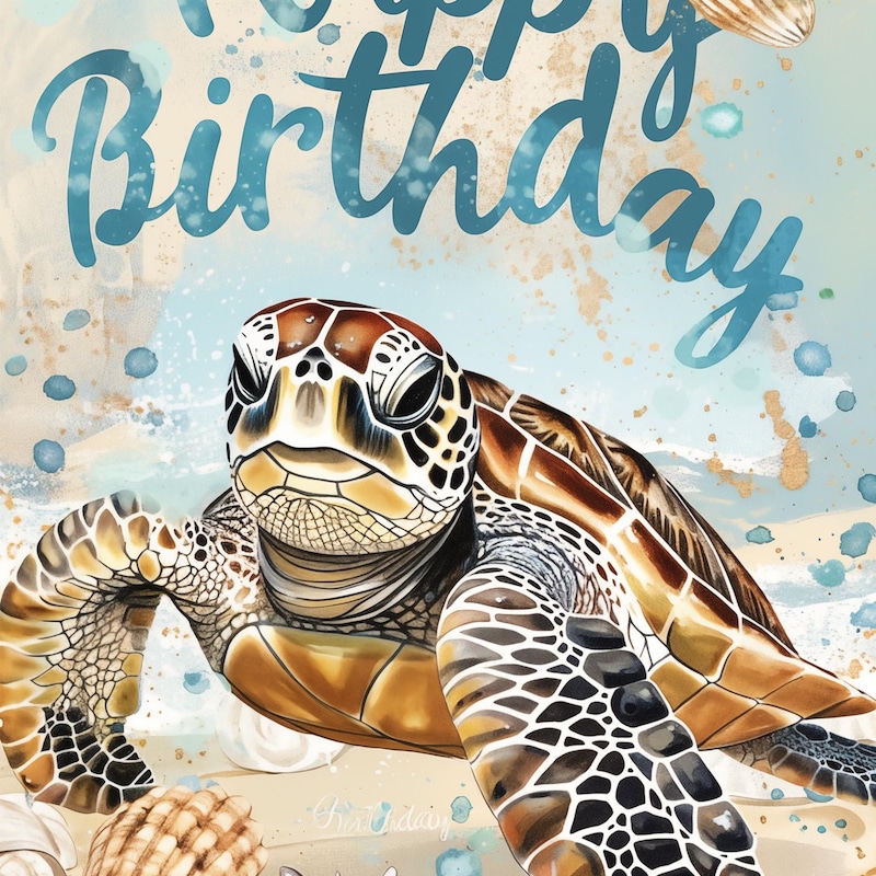 Happy Birthday Turtle - Etsy UK