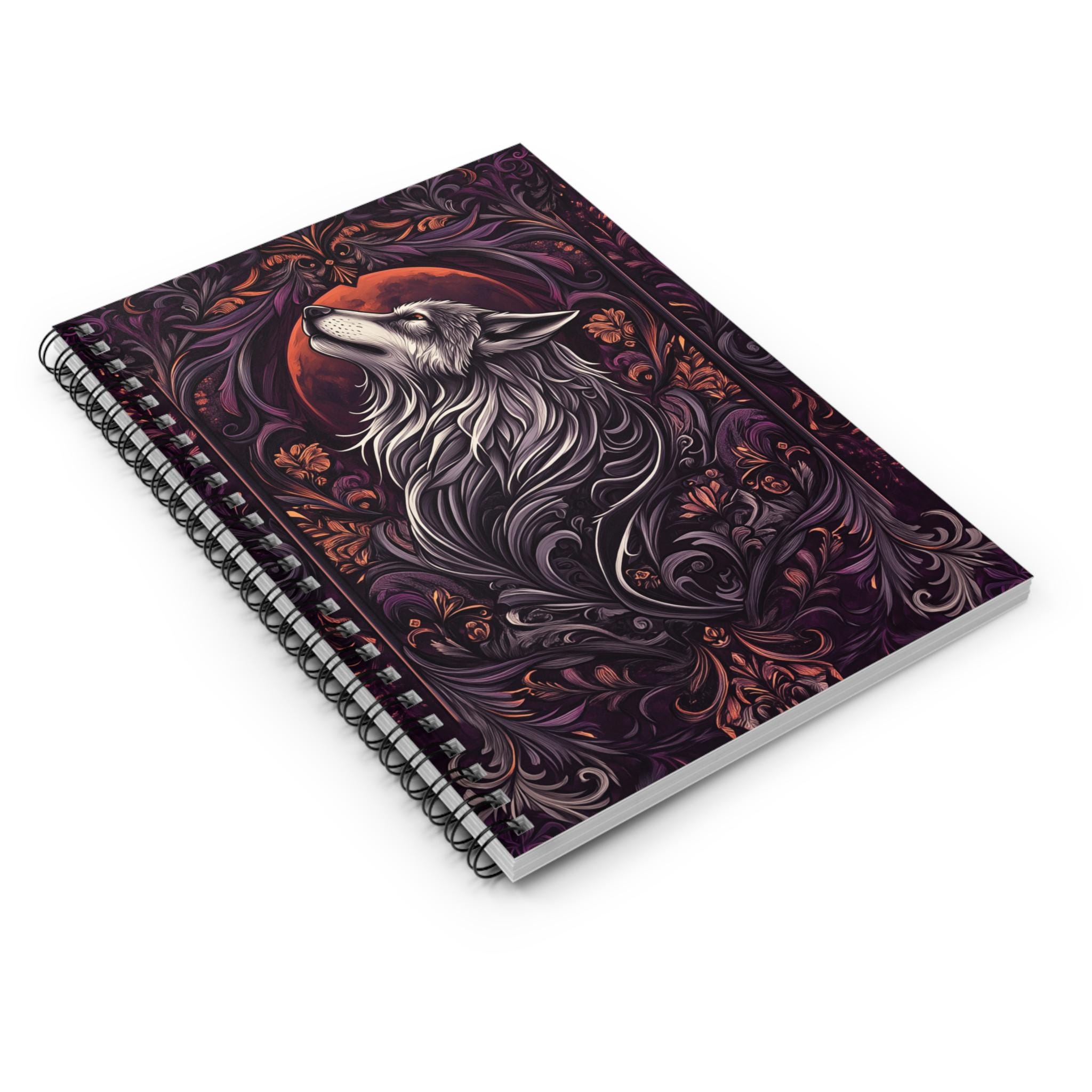 Gray Wolf and Crimson Moon - Personal Diary or Journal or Planner ...