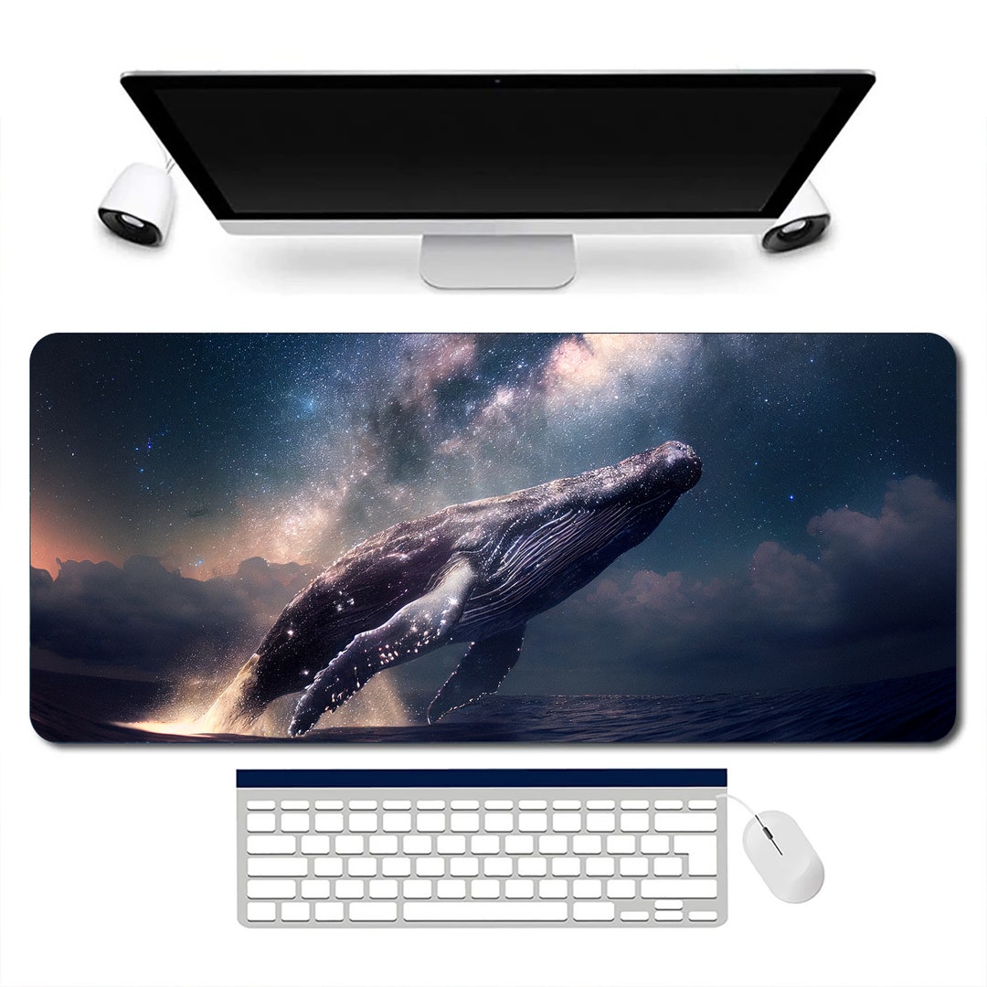 Desk Mat, Humpback Whale Large Ocean Lovers Desk Mat, Large Mouse Pad ...