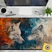 Stunning Wolf Art Desk Decor, Wolf Office Decor, Wolves Desk Mat ...