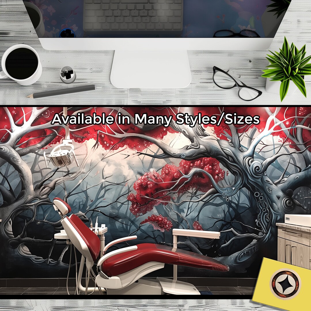 Artisan Dental Chair Art, Dentist Office Decor, Dental Desk Mat ...