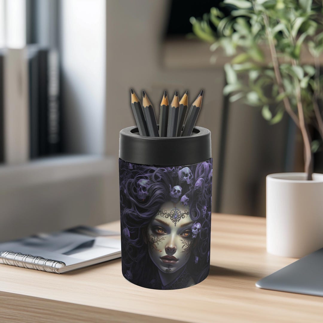 Purple Medusa Mythological Pencil Holder - Unique Desk Accessory ...