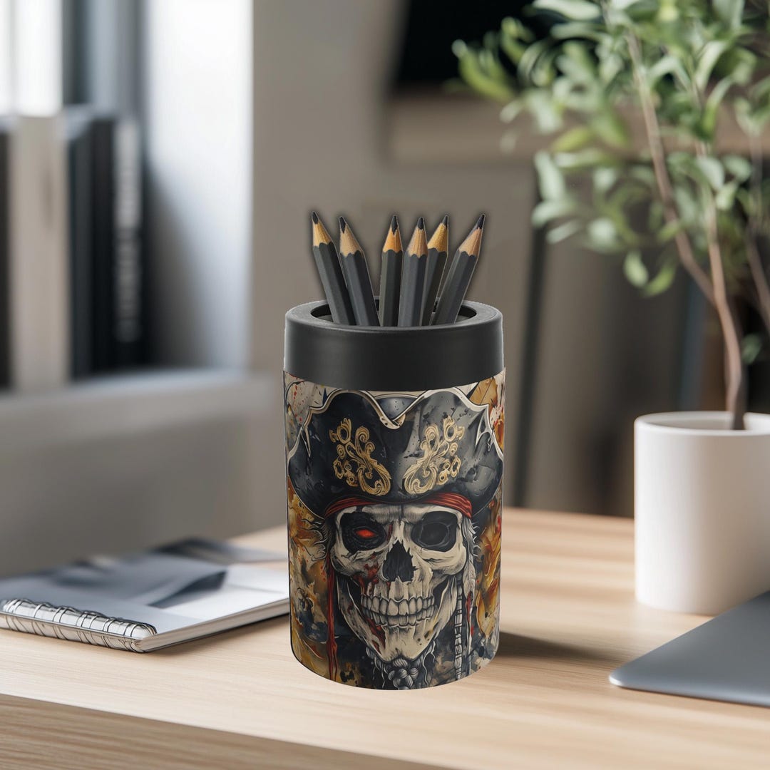 Pirate Skull and Tricorn Desk Pencil Holder - Pirate Desk Decor ...