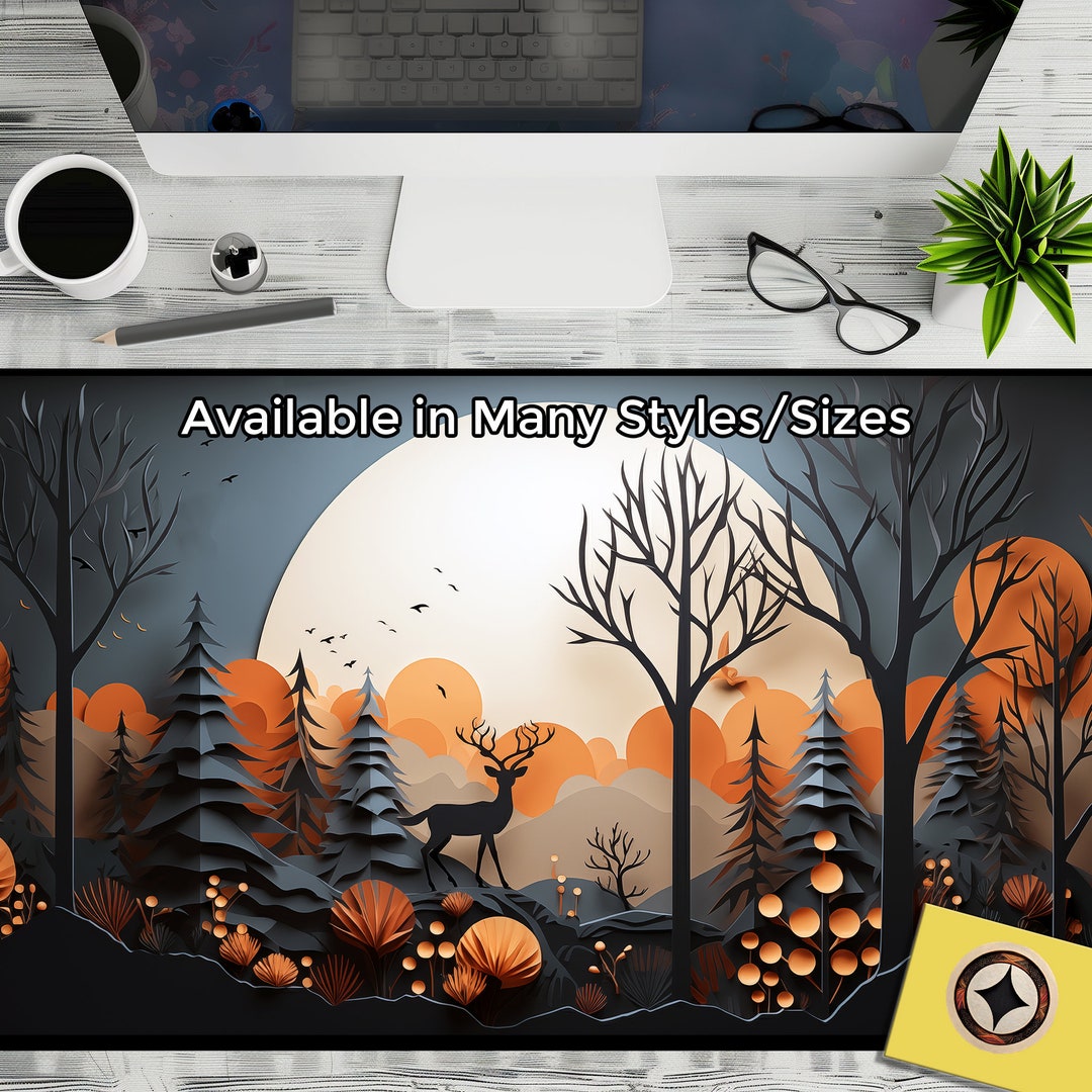 Forest Whimsy Desk Mat, Forest Mouse Pad, Cute Desk Decor, Aesthetic ...