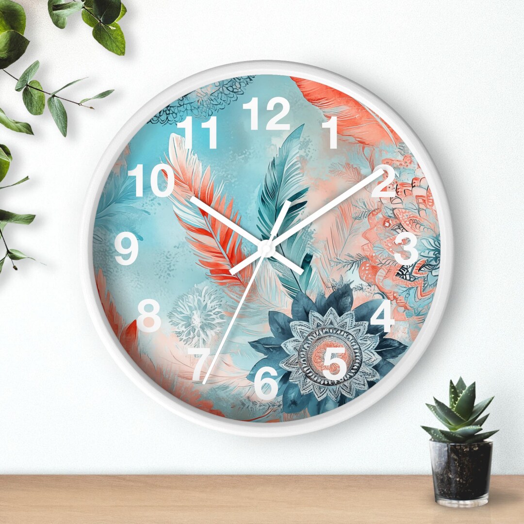Boho Pastels Cute 10" Round Wall Clock - Etsy