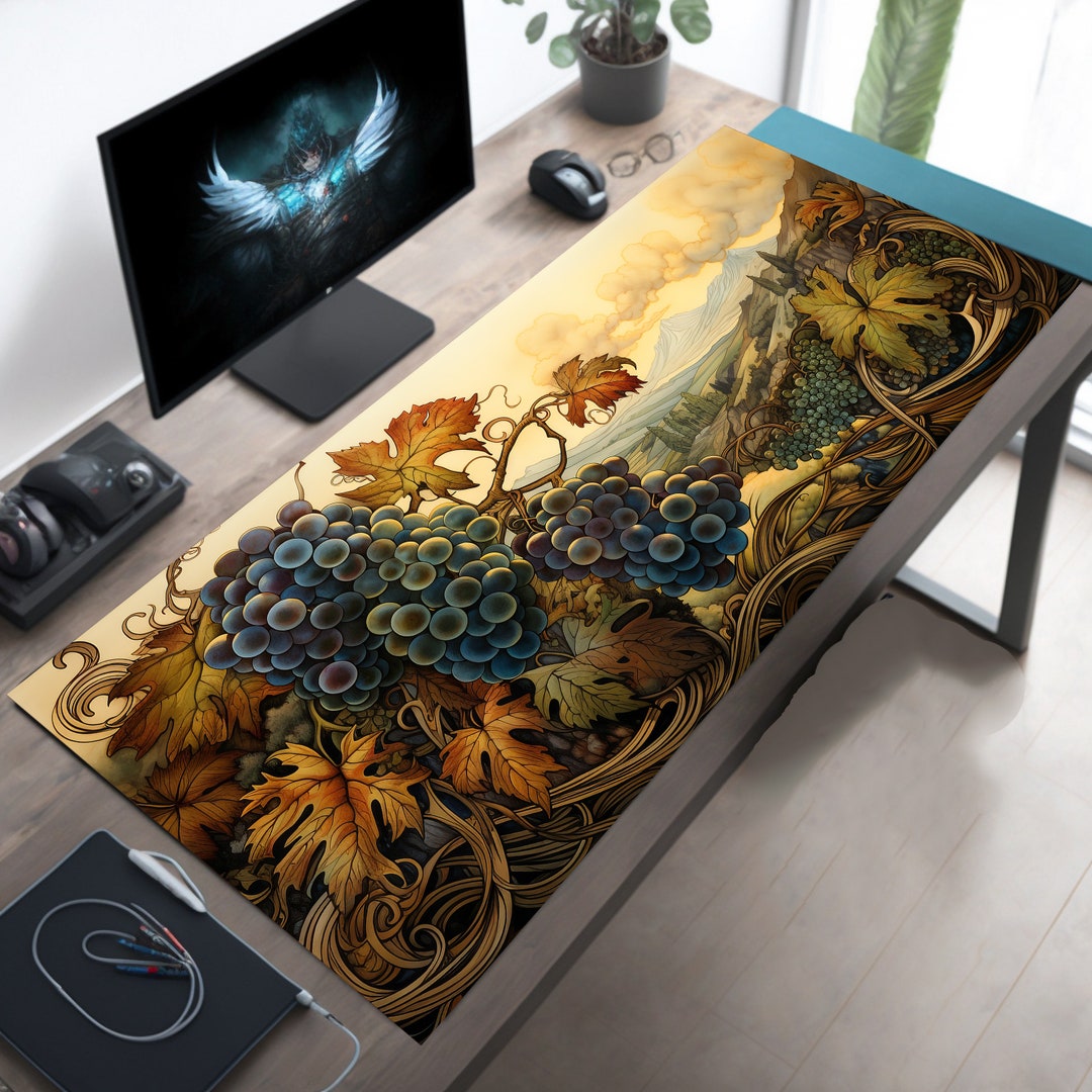 Wine Country Vineyard Desk Mat, Mountain Mouse Pad, Aesthetic Mousepad ...