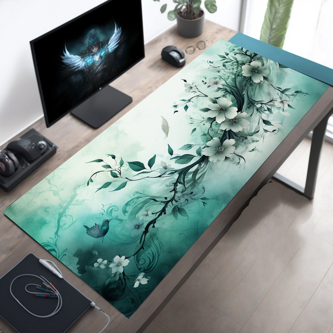 Mint Green Desk Mat, Cute Mousepad, Aesthetic Mouse Pad, Large Mousemat ...