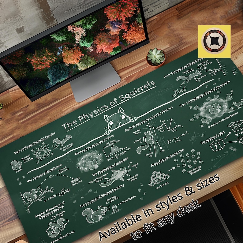 The Physics of Squirrels Desk Mat Mousepad XL - Science Teacher or ...