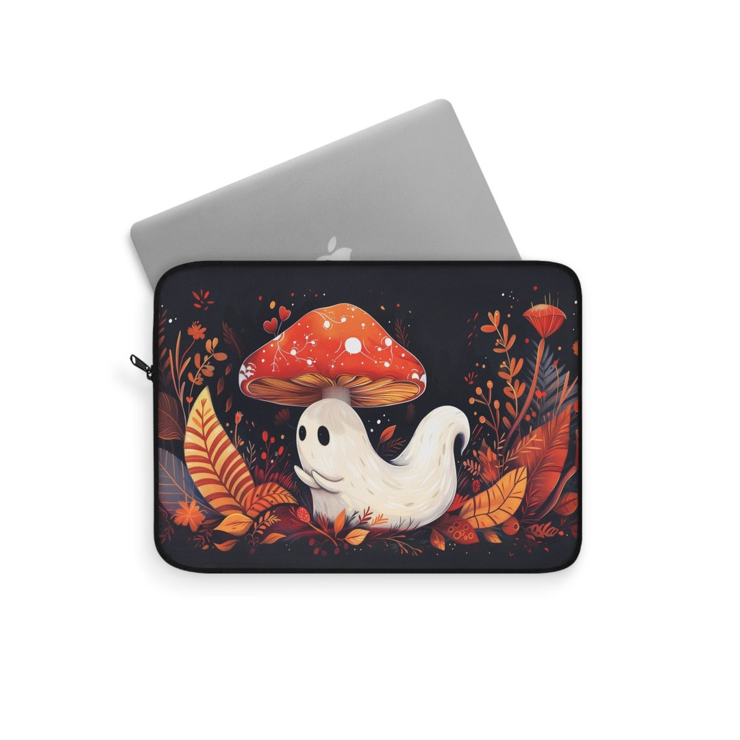Kawaii Cute Mushroom and Ghost Laptop Bag, Kawaii Tablet Accessory ...
