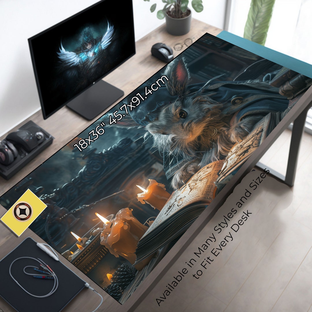 Arcane Scholar Rabbit - Custom Playmat for Table Top Gamers, Trading ...