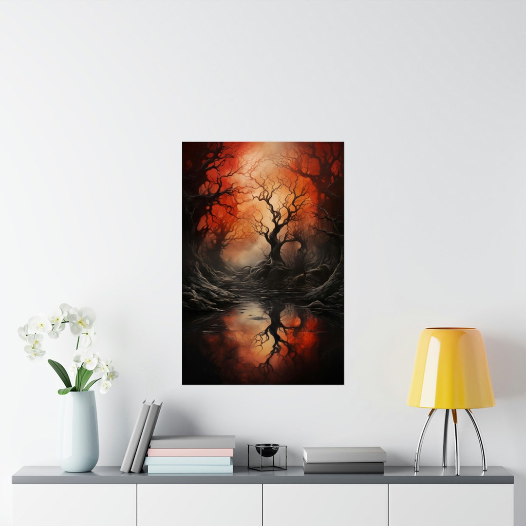 Gothic Forest Poster, Twisted Trees and Darkness, Goth Wall Decor ...