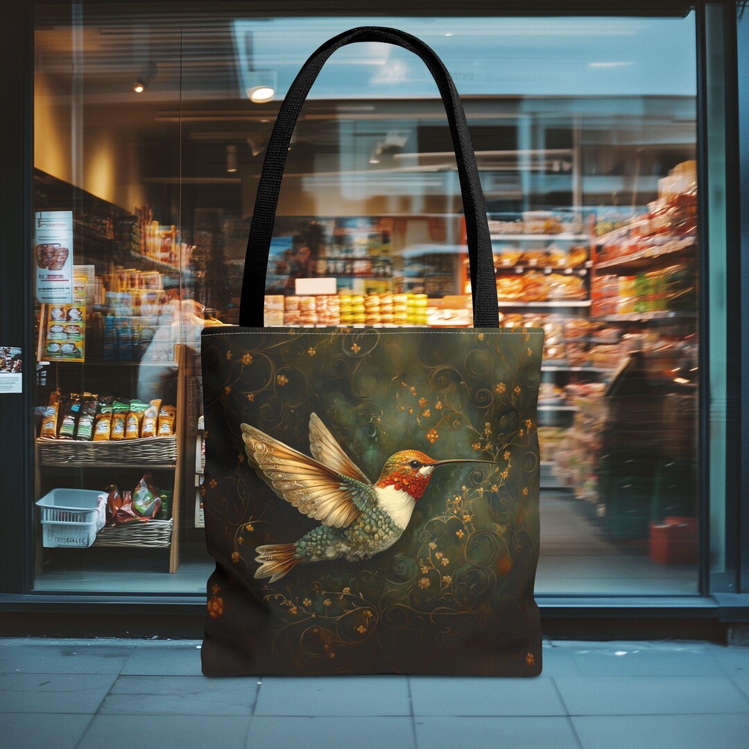 Lovely Hummingbird Tote Bag - Reusable Shopping Bag - Grocery Tote Bag ...