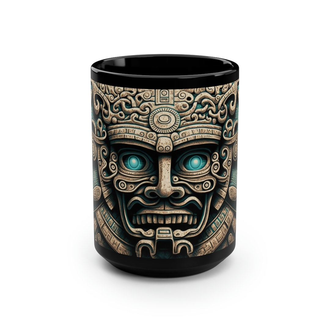 Mayan Coffee Mug, 15oz, Mayan Mug, Maya Coffee Mug, Black Coffee Cup ...