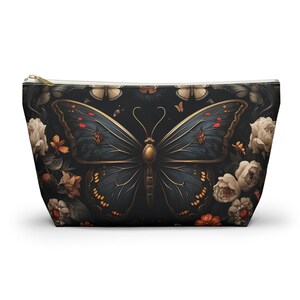 Dark Academia Accessory, Gothic Moth Cosmetic Travel Bag, Cute Makeup ...