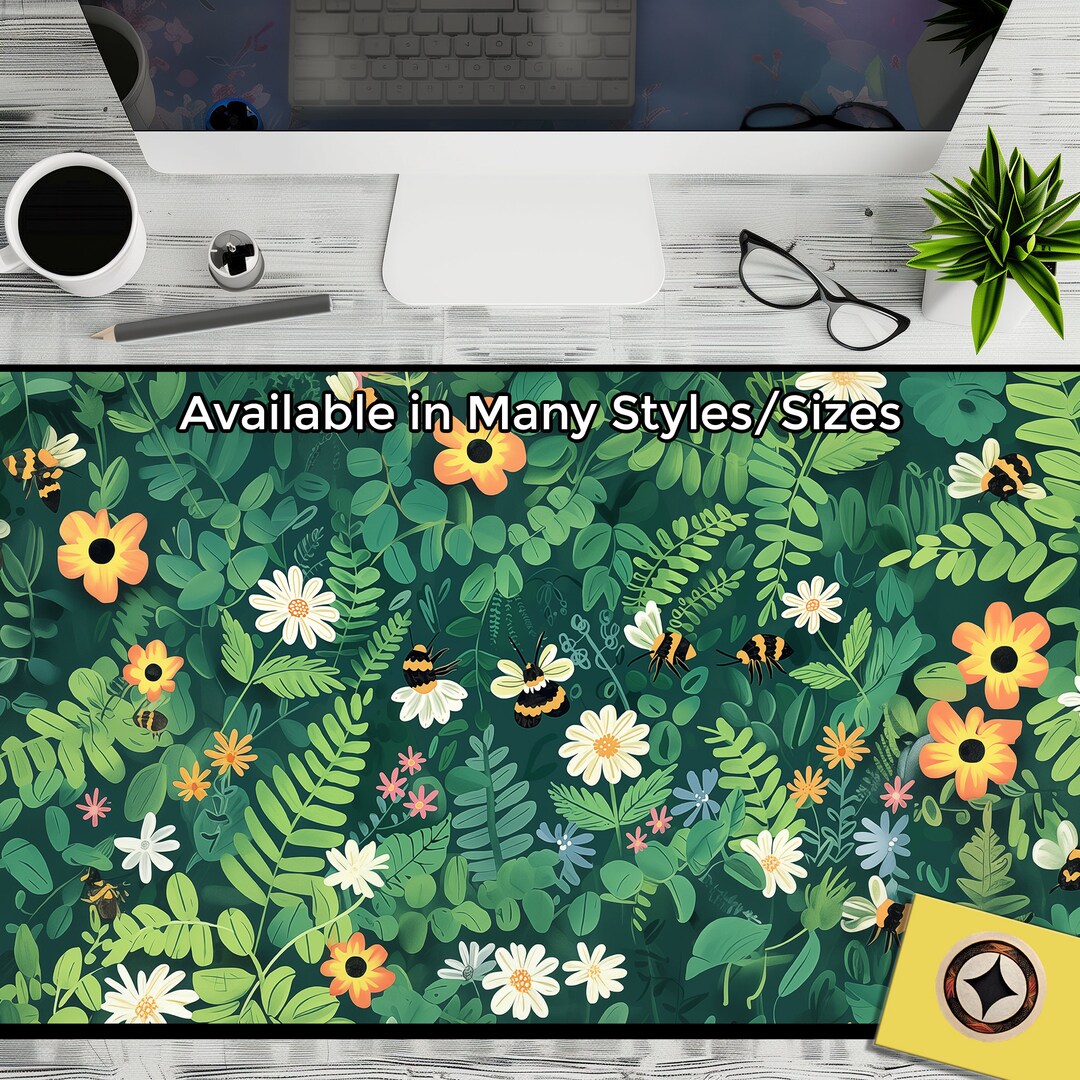 Cute Desk Pad, Cottagecore Honey Bees Desk Decor, Cute Desk Mat, Gift ...