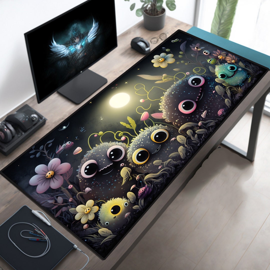 Fantasy Kawaii Monster Desk Mat, Cute Gaming Play Mat With XL Mousepad ...