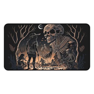 Black Death Skeleton Art Deskmat Skeleton Desk Mat Horror Mousepad XL ...