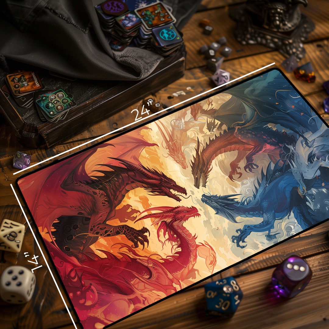 Clash of Dragon Realms TCG Playmat Gamer Desk Pad PC Gamer Mat Gamer ...